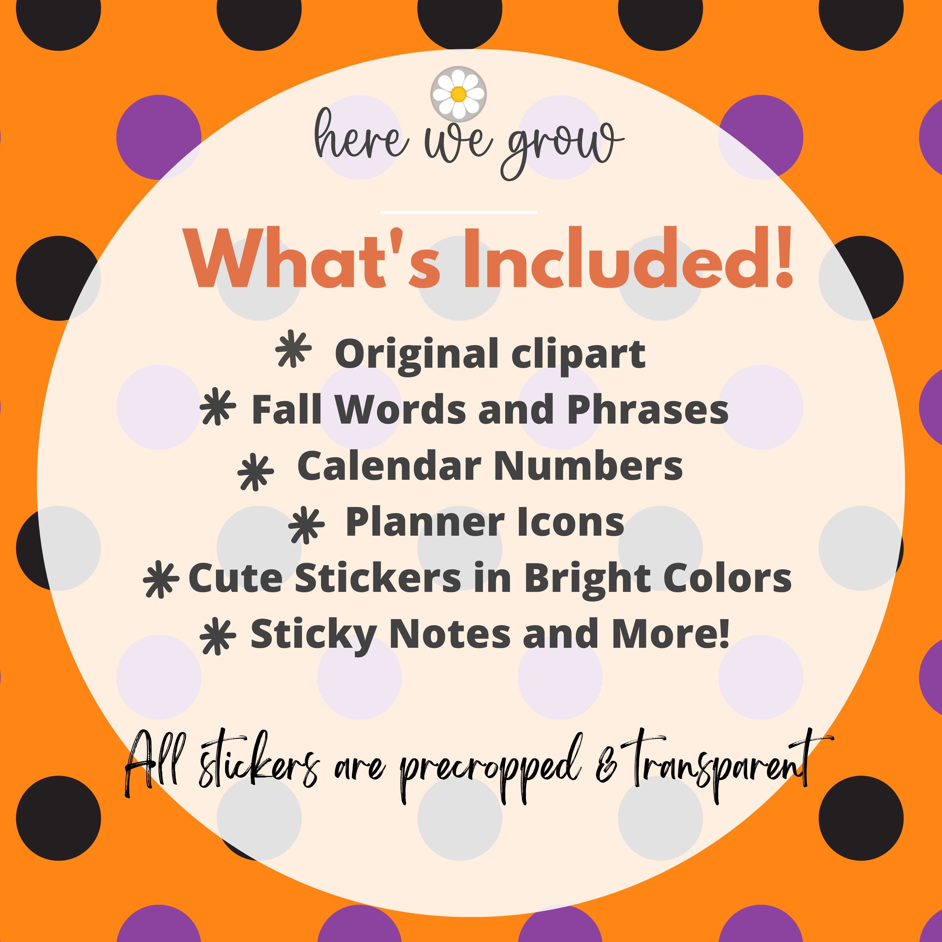 Halloween Digital Sticker Set - Hyperlinked Goodnotes Book, Individual ...