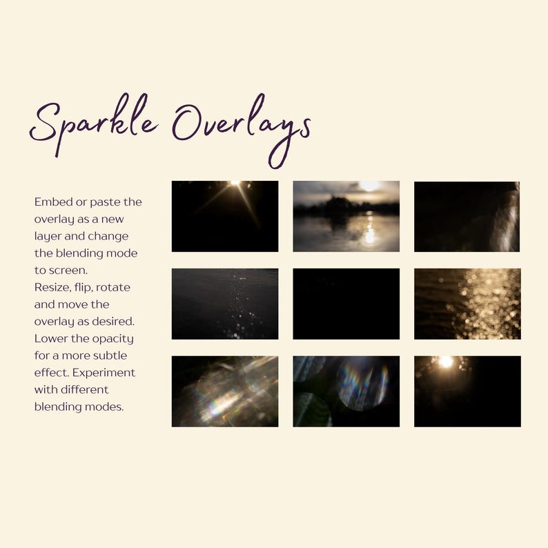 Sparkle Overlays - Etsy