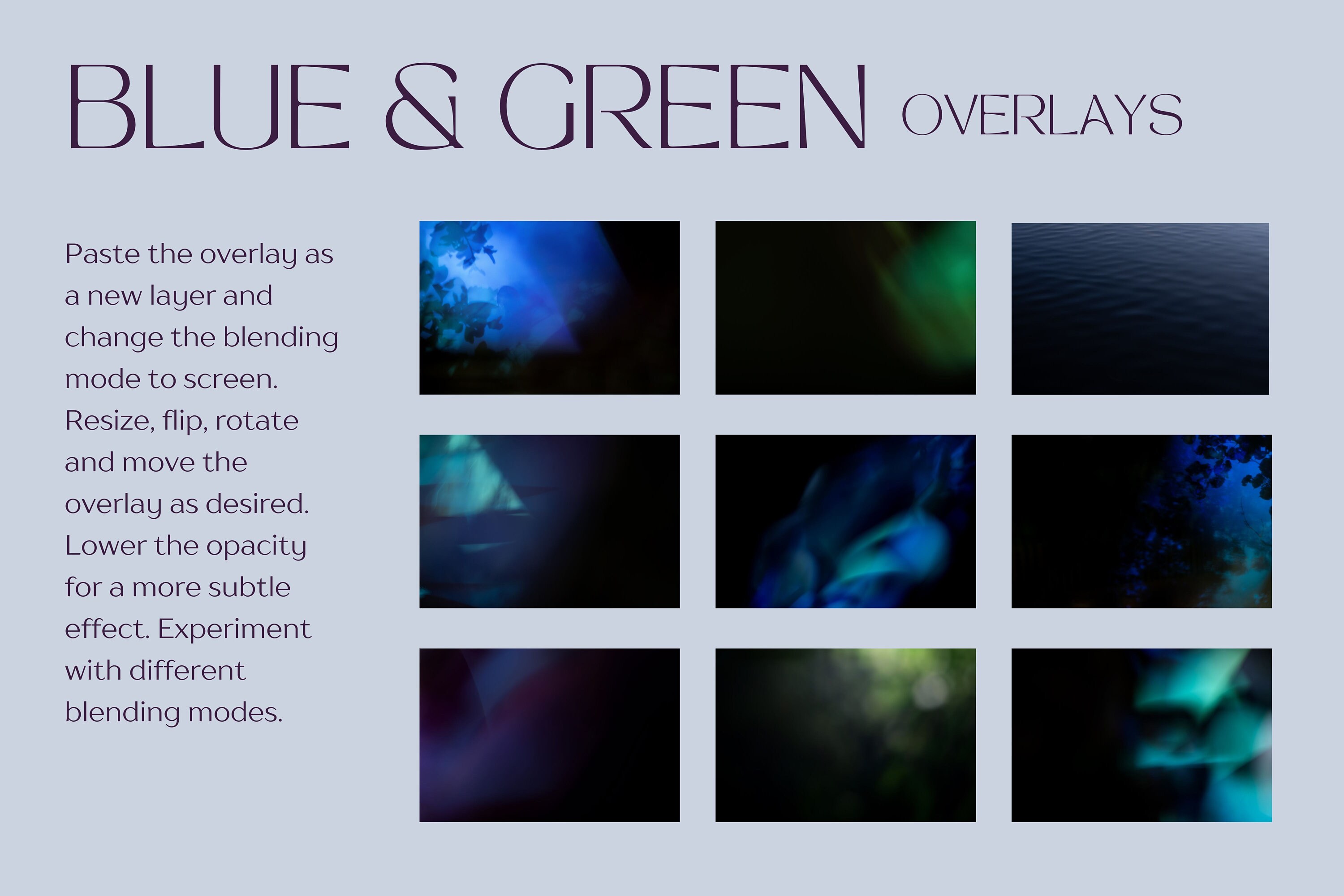Blue and Green Overlays - Etsy