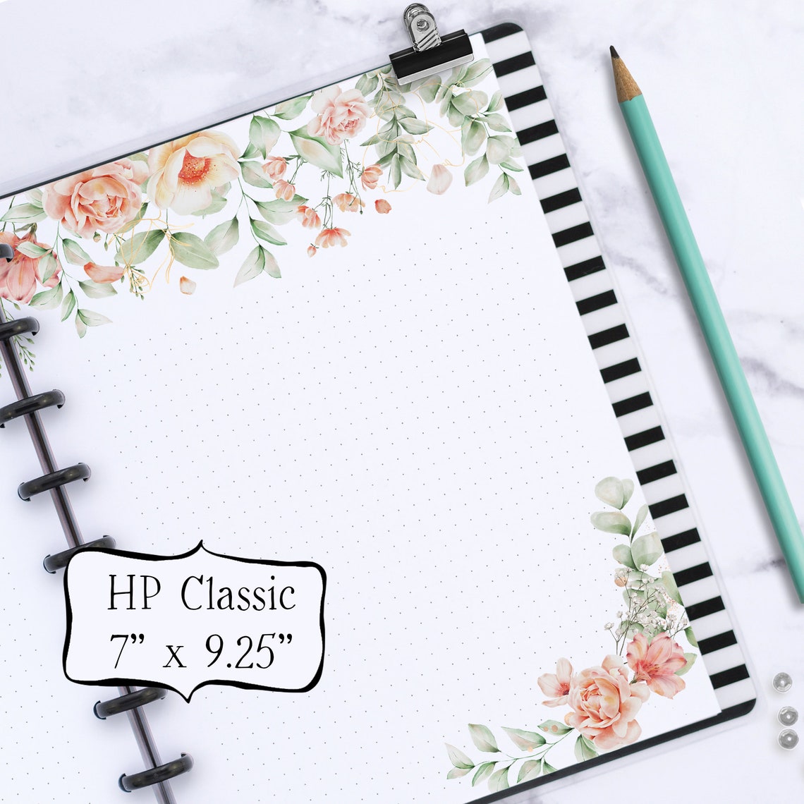 Classic Happy Planner Printable Notepaper Insert - Peachy Spring ...