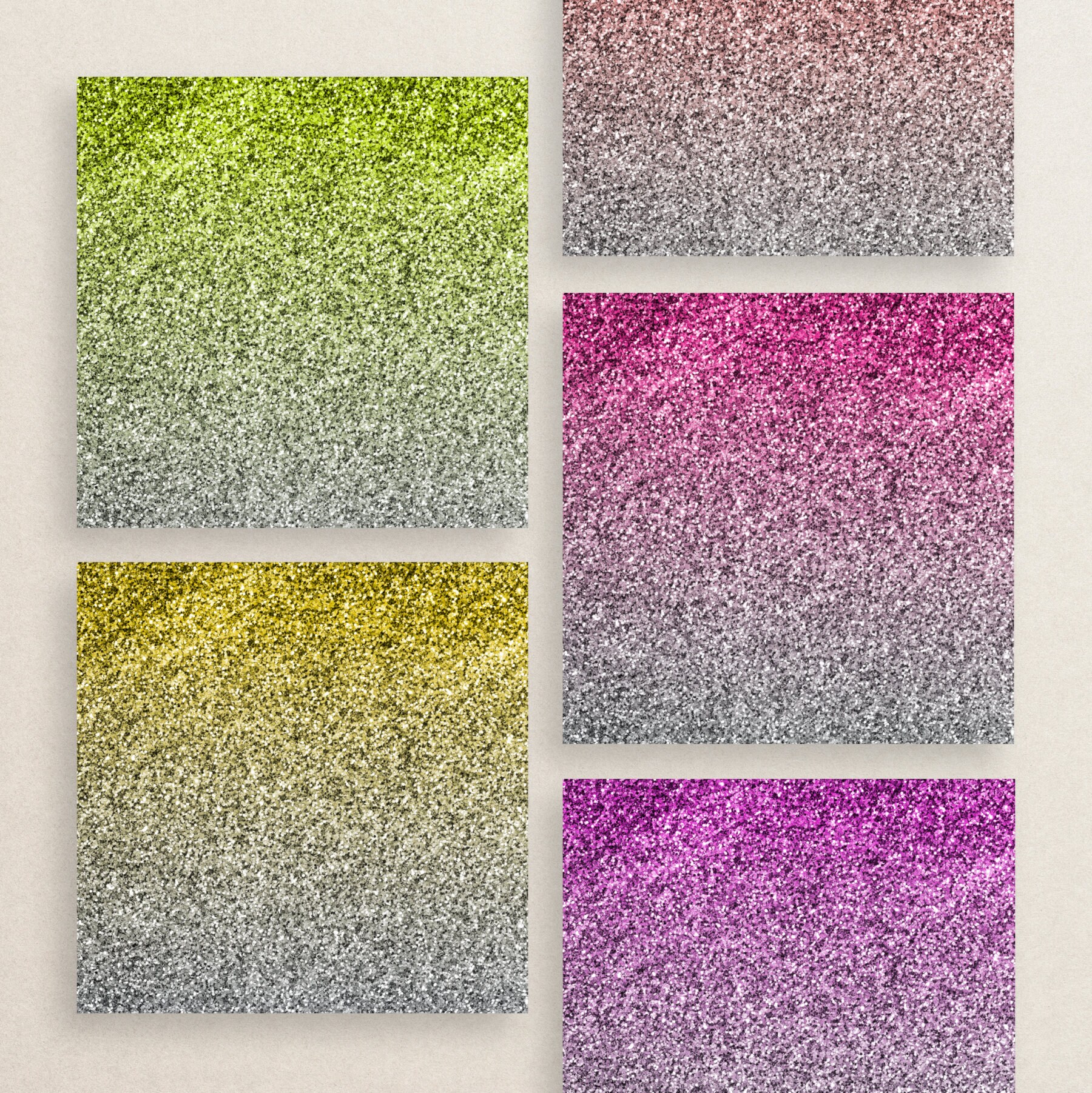 Bright Rainbow Glitter Ombre Digital Scrapbooking Papers – Instant ...