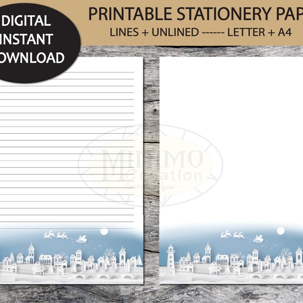 Winter Printable Stationery - Etsy