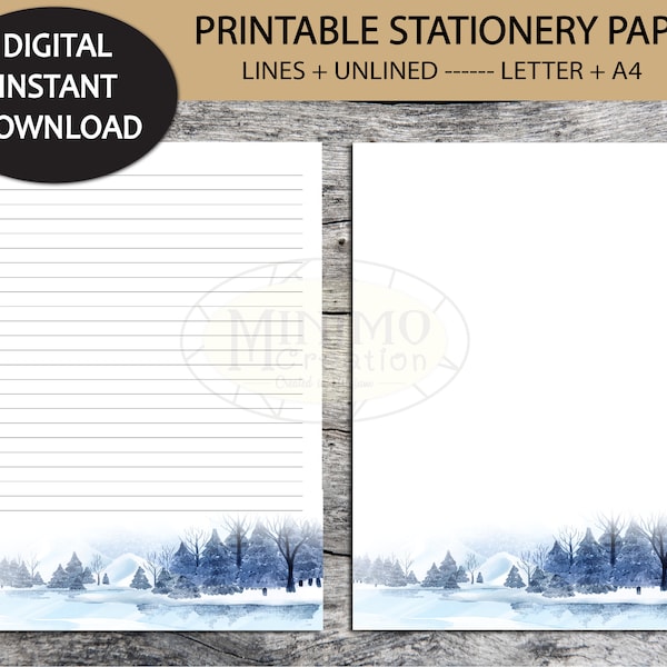 Winter Printable Stationery - Etsy