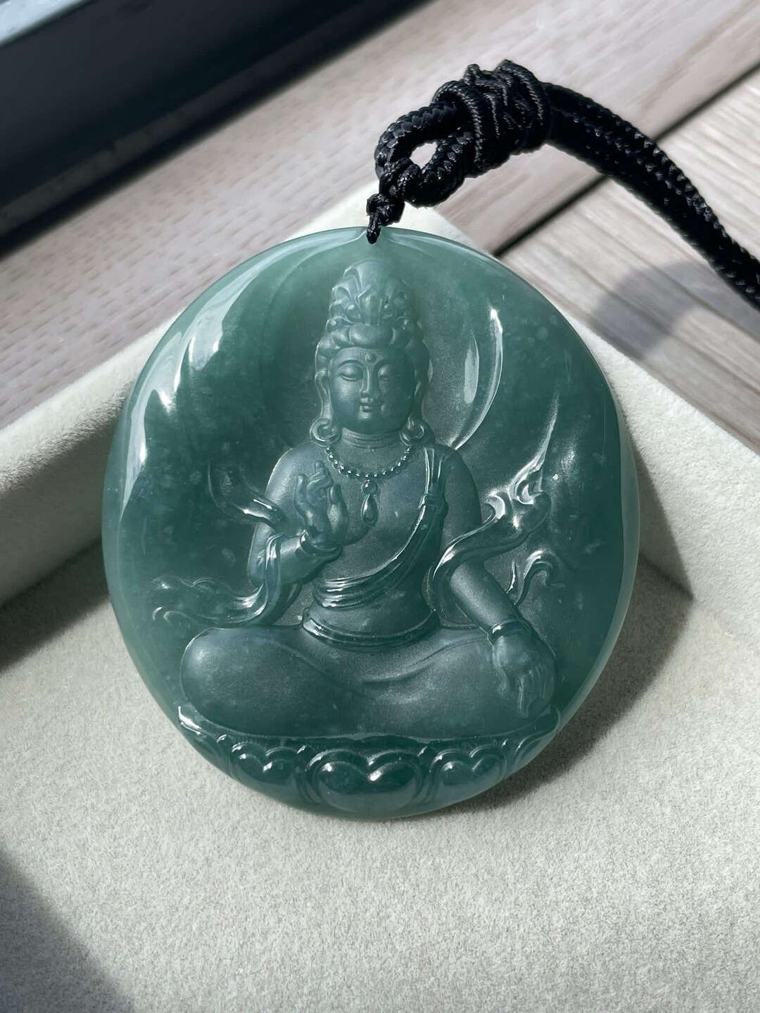 Very Beautiful Blue Water Type A Jadeite Guan Yin Pendant - Etsy