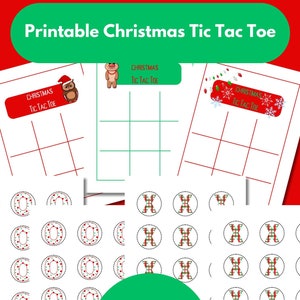 Christmas Tic Tac Toe Printable, Tic Tac Toe, Printable Christmas ...