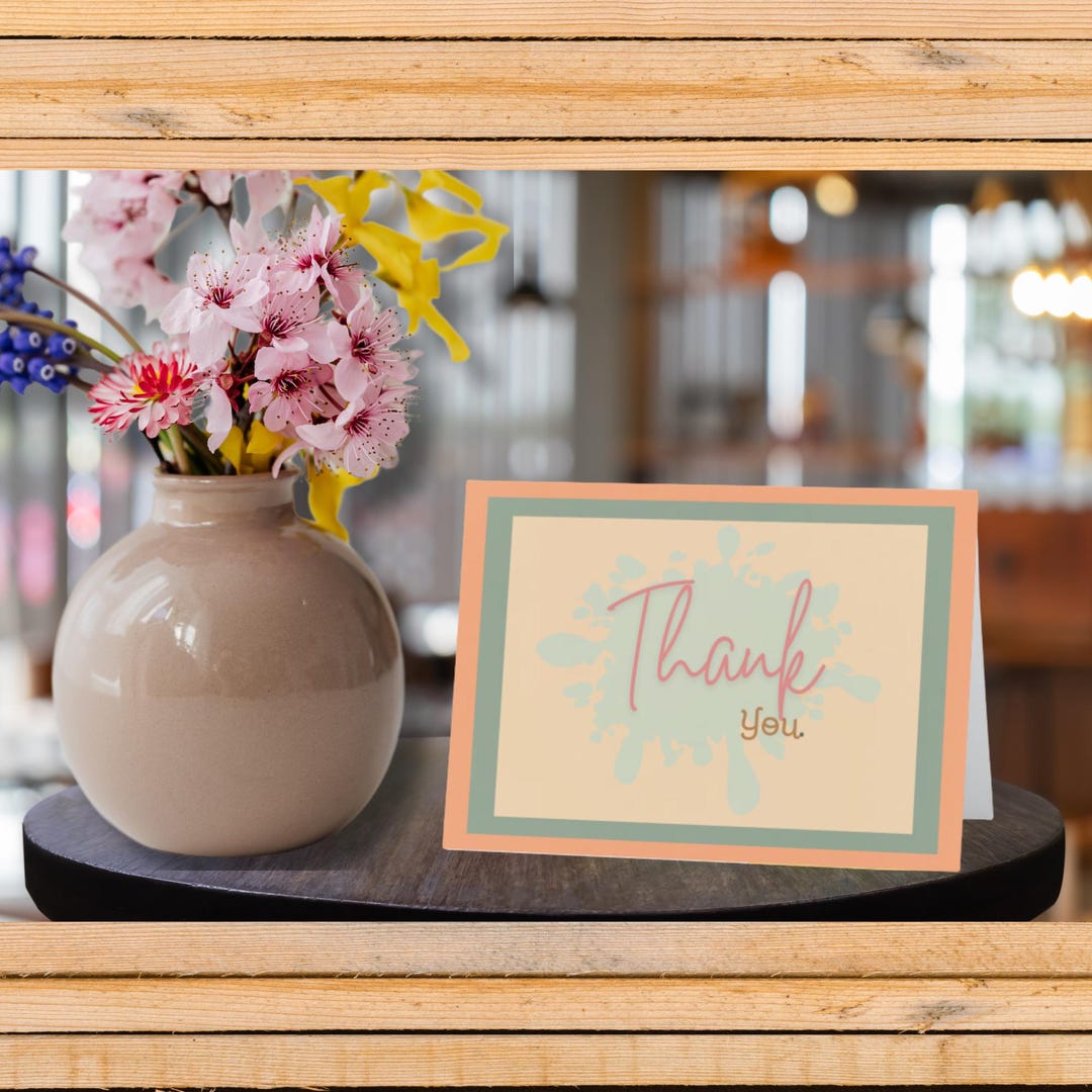 Printable Multi-color Thank You Card, Digital Download, Colorful ...