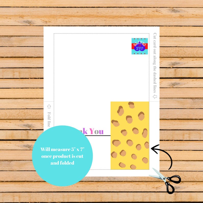 Printable Animal Print Thank You Card: Colorful Appreciation (digital ...
