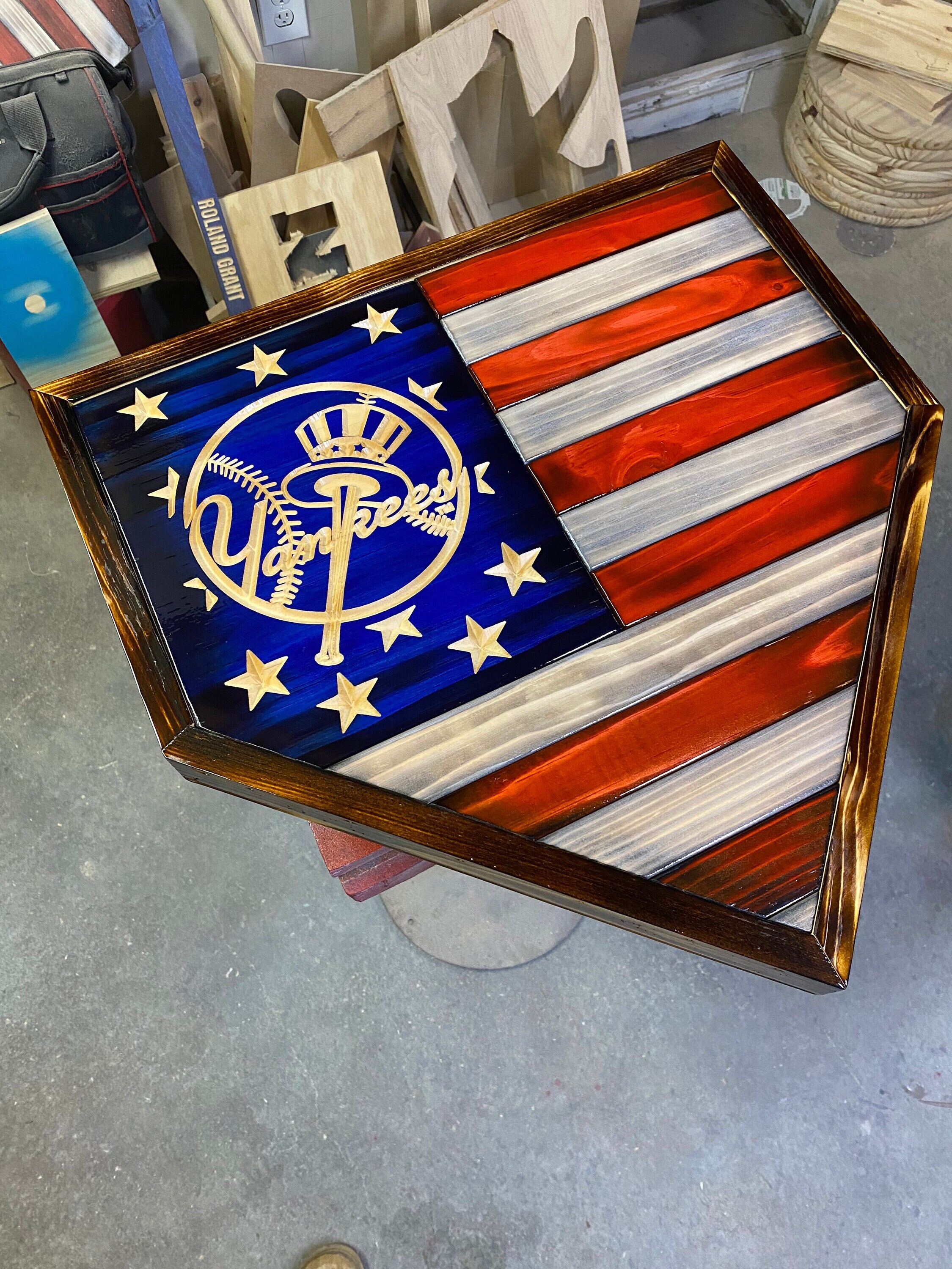 Wooden Flag Home Plate - Etsy