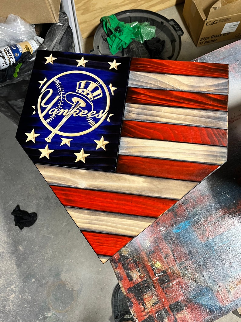 Wooden Flag Home Plate - Etsy