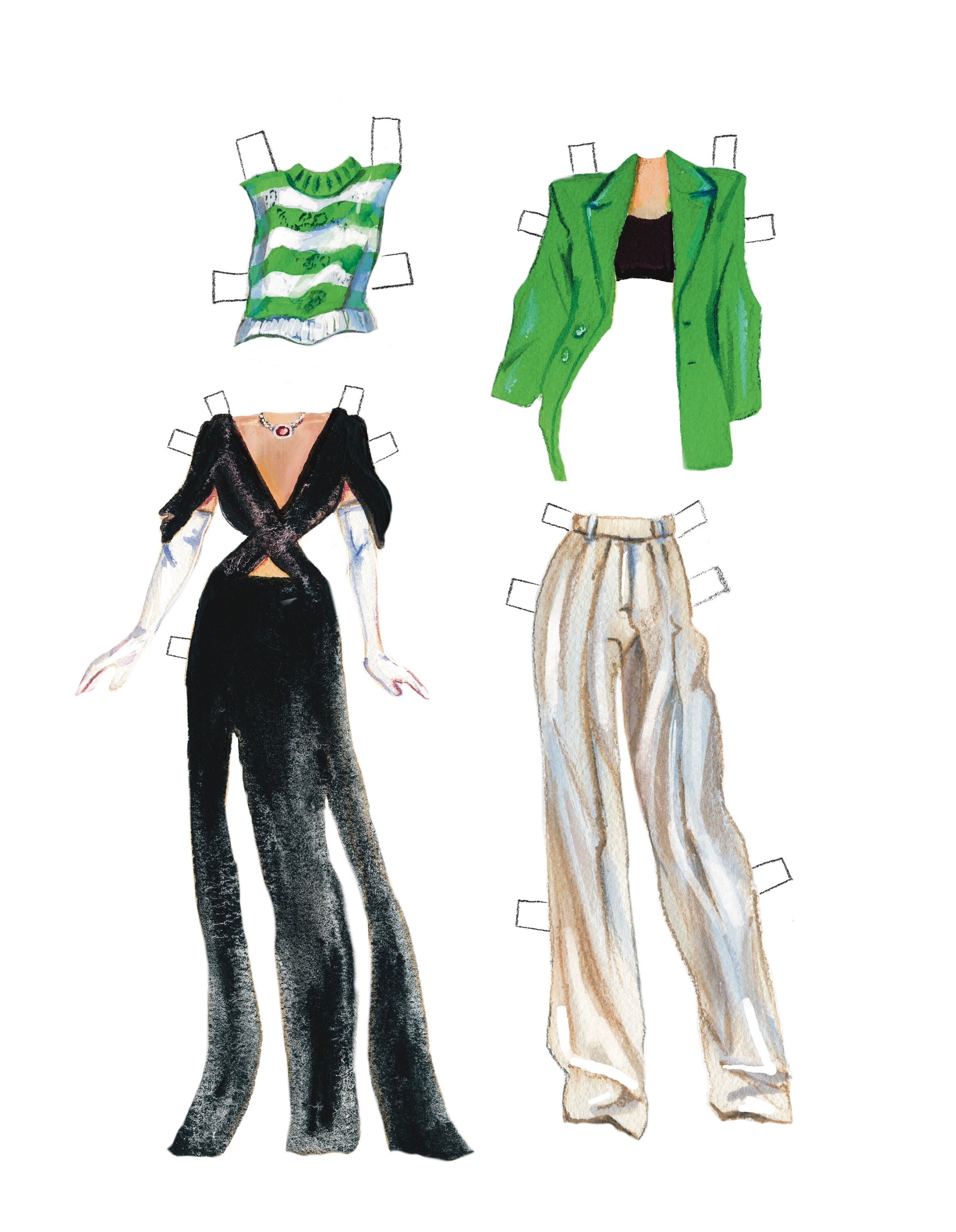 WOMAN'S Personalized Face Paper Doll Kit and a Set of 6 Customized ...