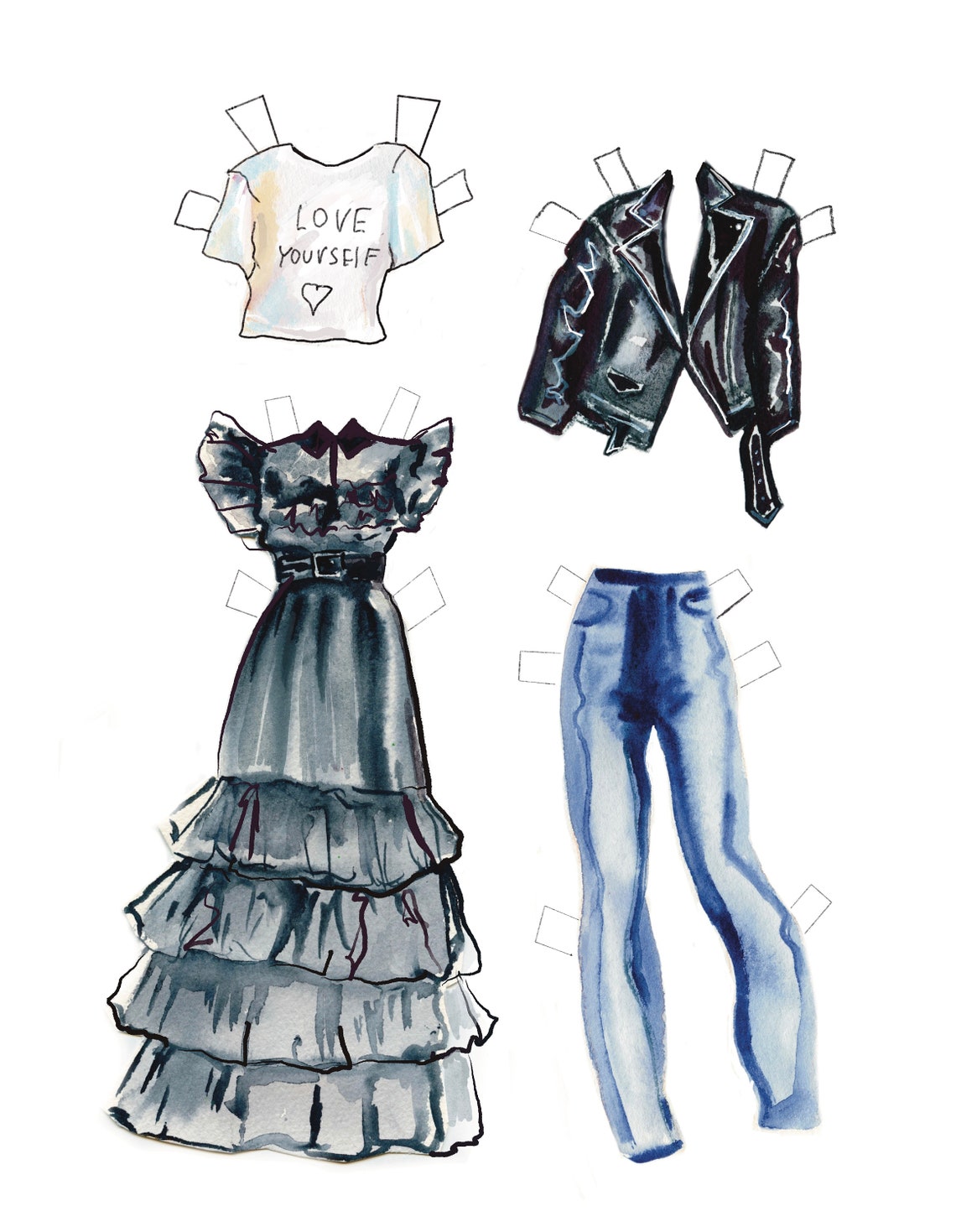 WOMAN'S Personalized Face Paper Doll Kit - Printable Dress up Doll ...