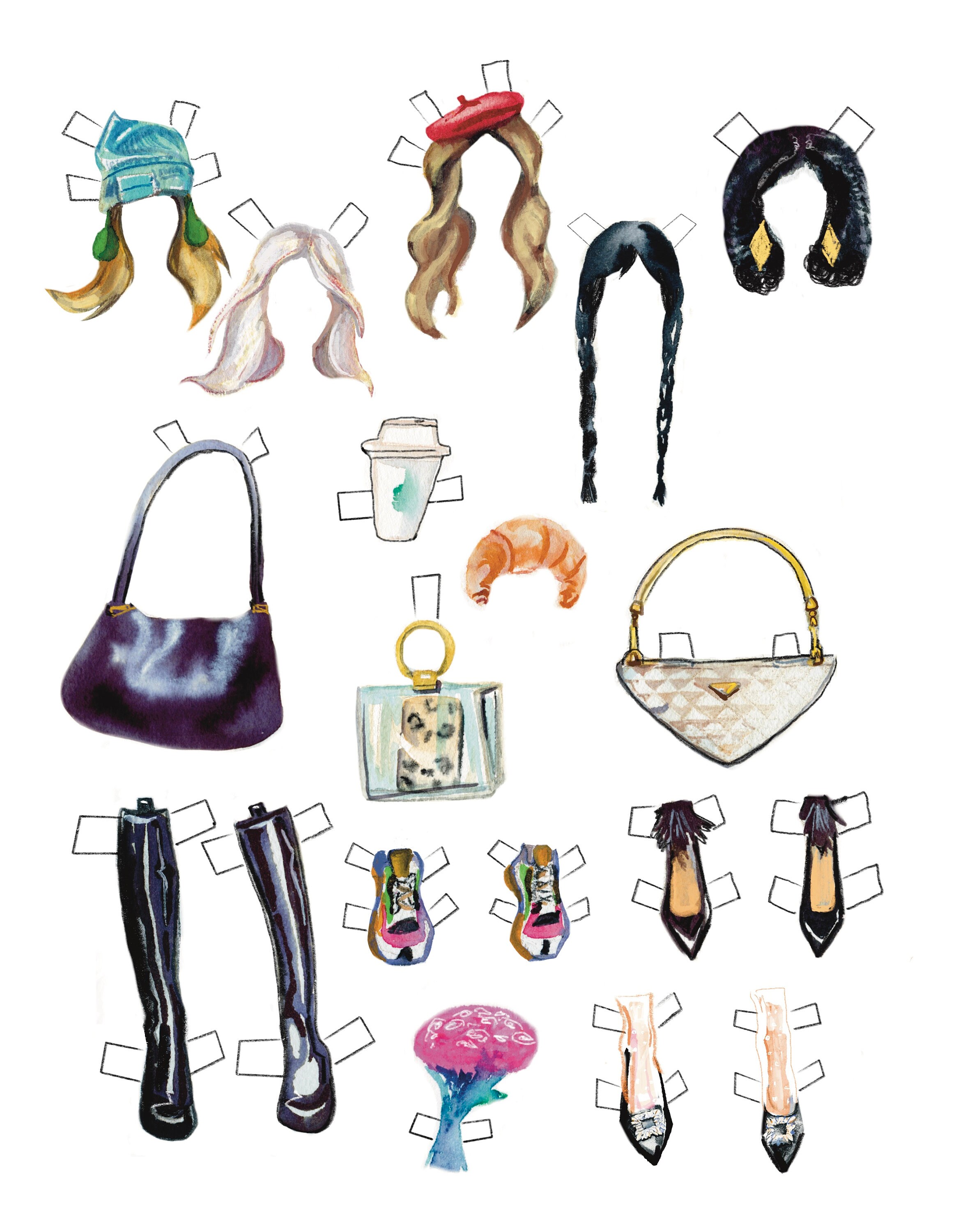 WOMAN'S Personalized Face Paper Doll Kit and a Set of 6 Customized ...