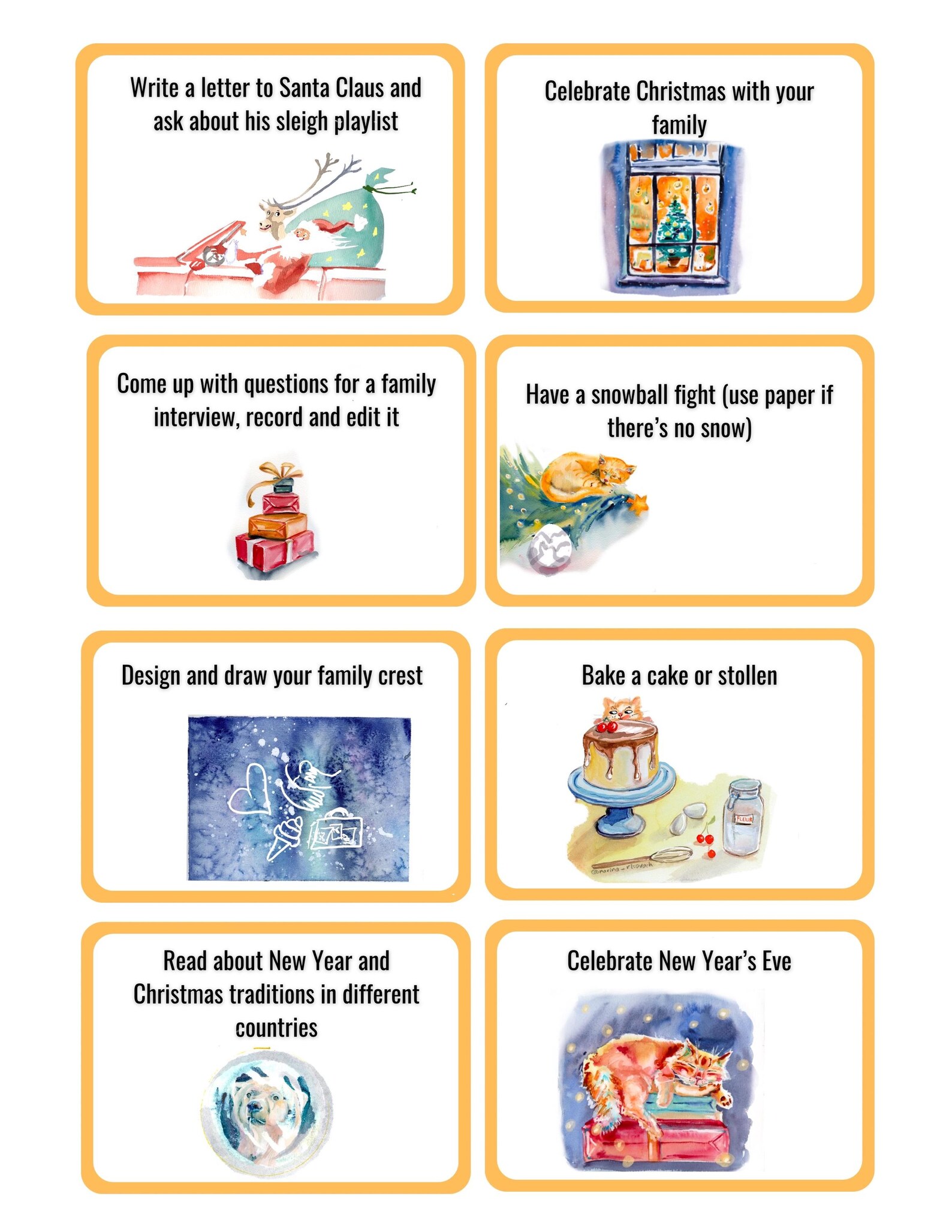 32 Printable Advent Activity Cards, DIY Advent Countdown, Printable ...