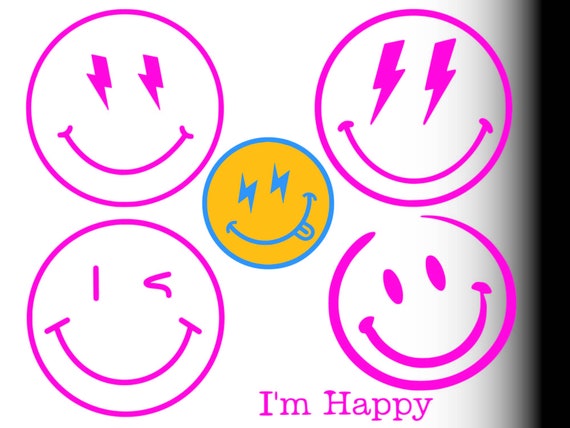 Smiley Face Lightning Bolt PNG Svg Quote Png Positive Png - Etsy
