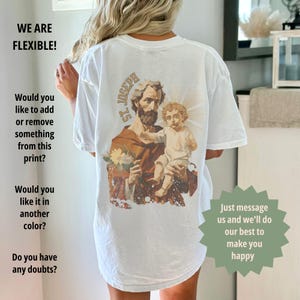 St Joseph T-shirt, Saint Joseph and Baby Jesus, Catholic Shirt, Gift ...