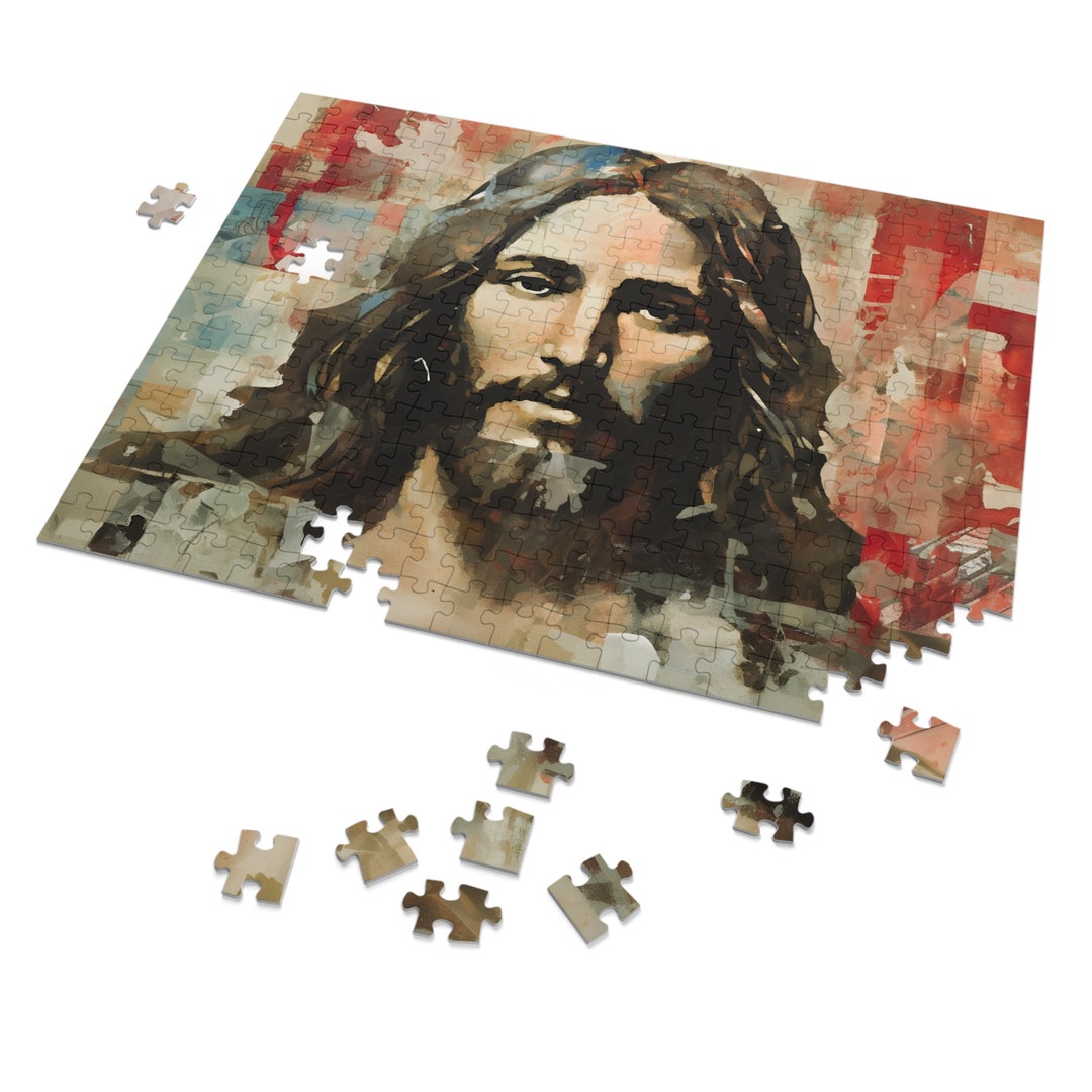 Jesus Christ Abstract Portrait Jigsaw Puzzle 252 or 500 Piece, Gift for ...