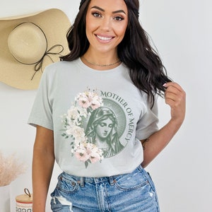 Virgin Mary T-shirt, Catholic Gift, Mother of Mercy, Religious Gift for ...