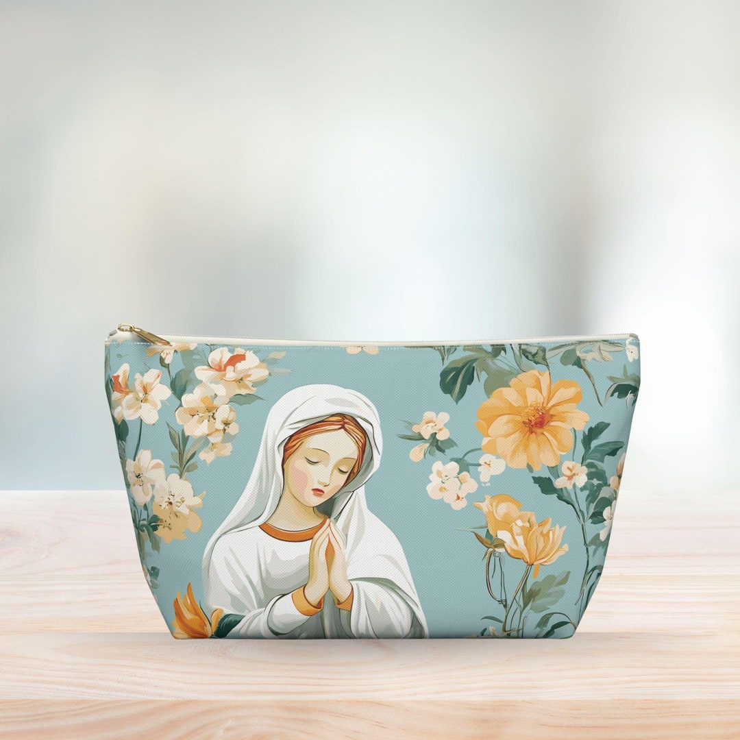 Holy Mary Zipper Pouch, Catholic T-bottom Pouch, Marian Devotion Gift ...