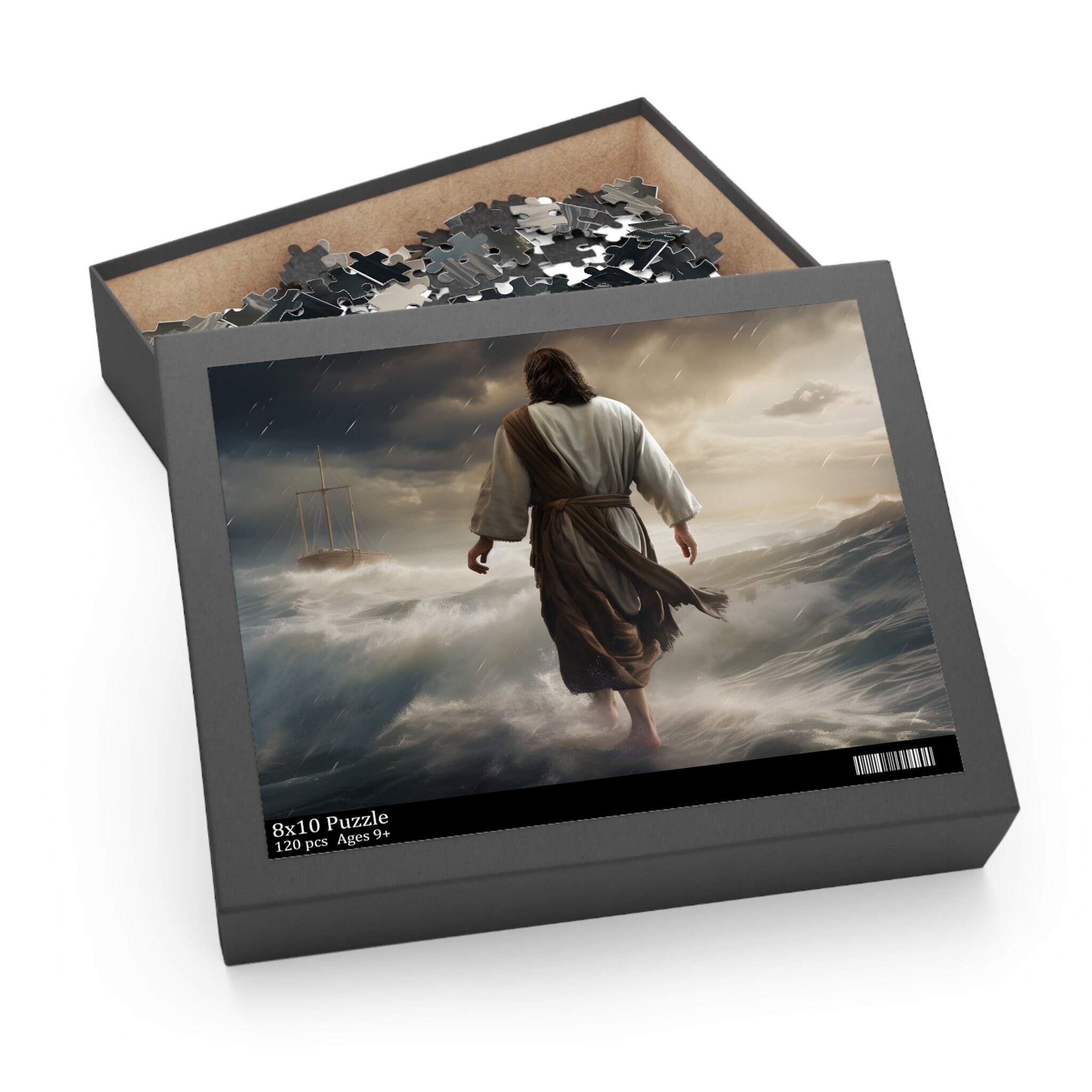 Jesus Walking on Water, Christian Puzzle, Bible Art, Prayer Room Decor ...