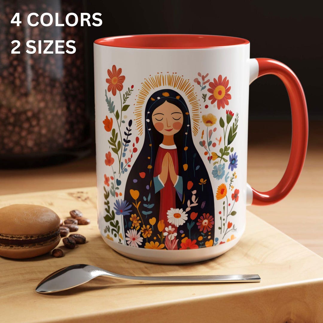 Catholic Mug, Virgin Mary Ceramic Mug 11oz, 15oz, Gifts for Catholic ...