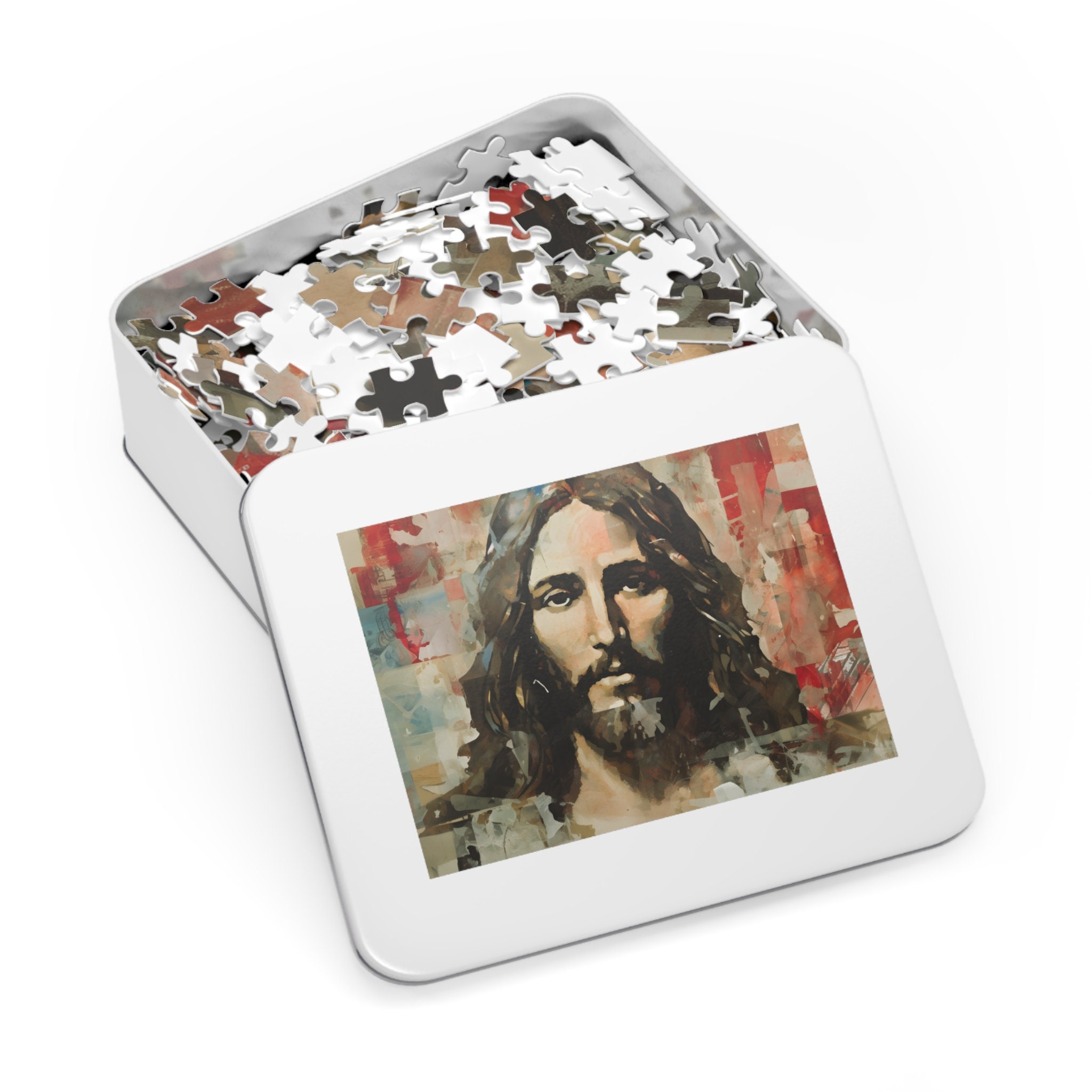 Jesus Christ Abstract Portrait Jigsaw Puzzle 252 or 500 Piece, Gift for ...