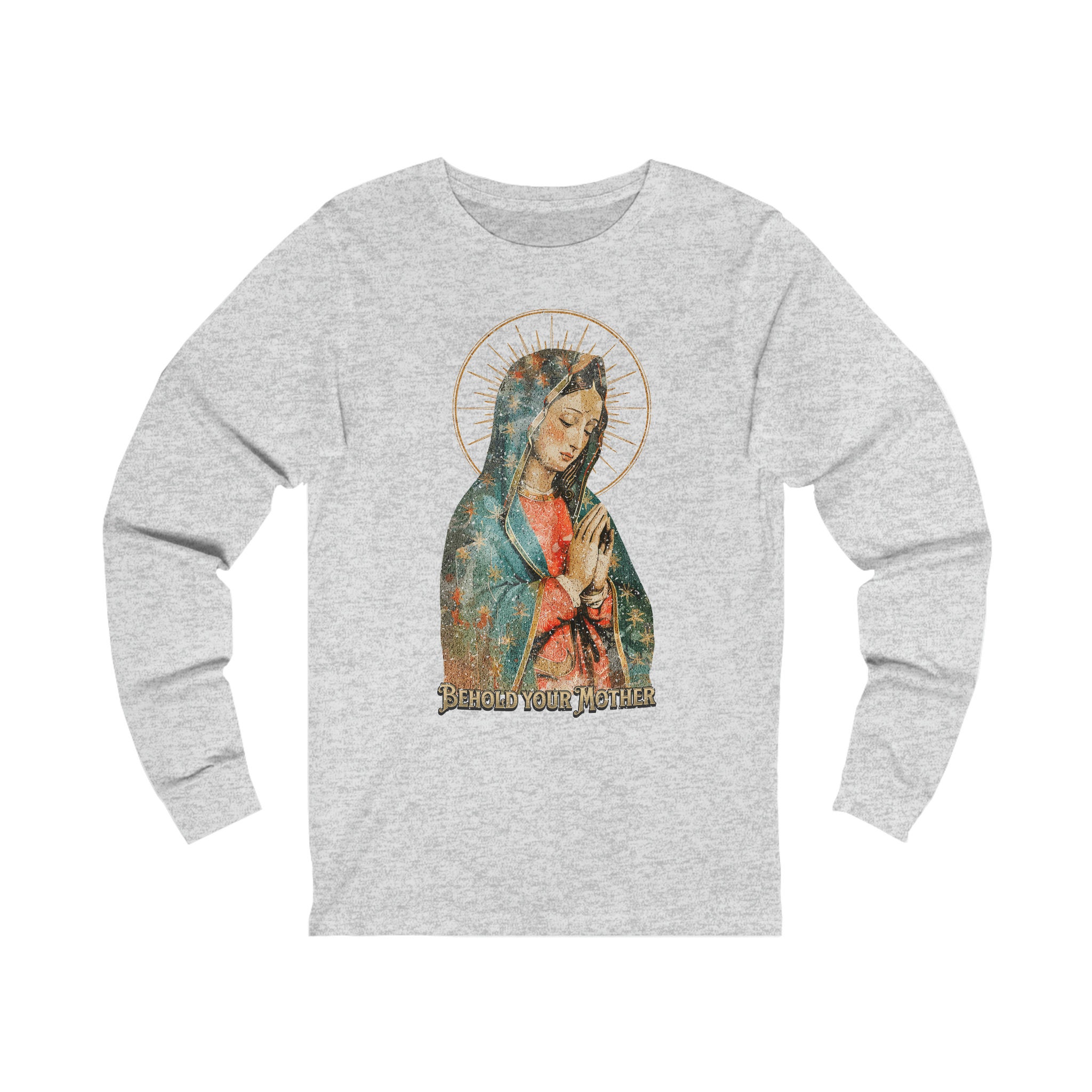 Virgin Mary Unisex Long Sleeves T-shirt, Catholic Shirt, Christianity ...