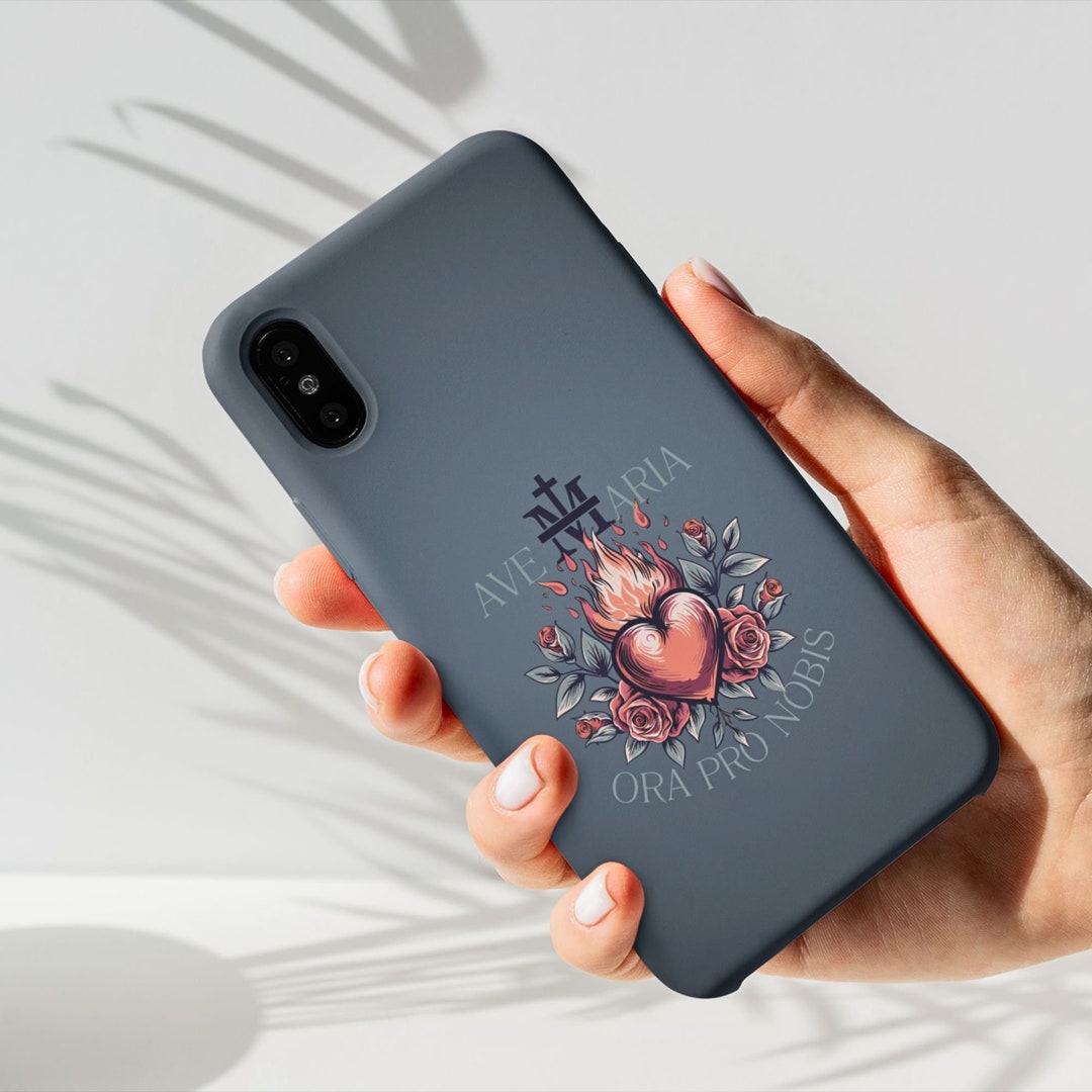 Mary's Sacred Heart Tough Phone Cover, Catholic Phone Case for Iphone ...