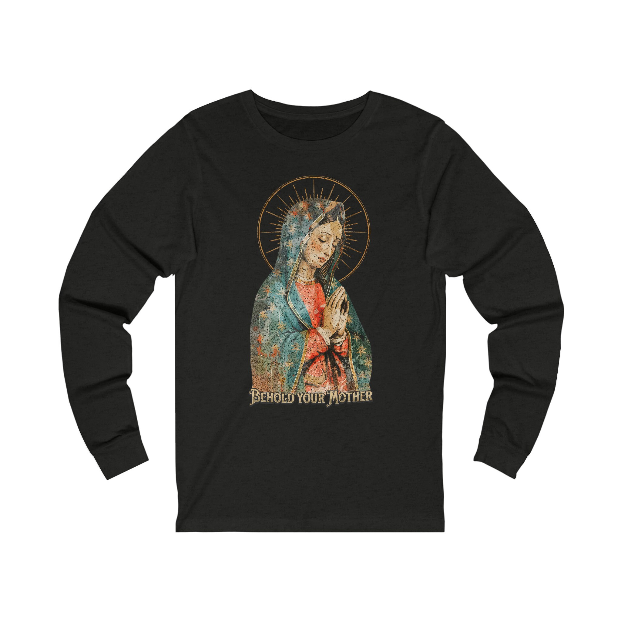 Virgin Mary Unisex Long Sleeves T-shirt, Catholic Shirt, Christianity ...