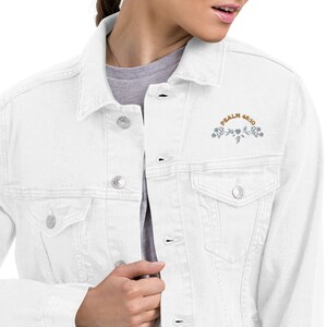 Bible Verse Jean Jacket, Be Still and Know Embroidered Denim Jacket ...