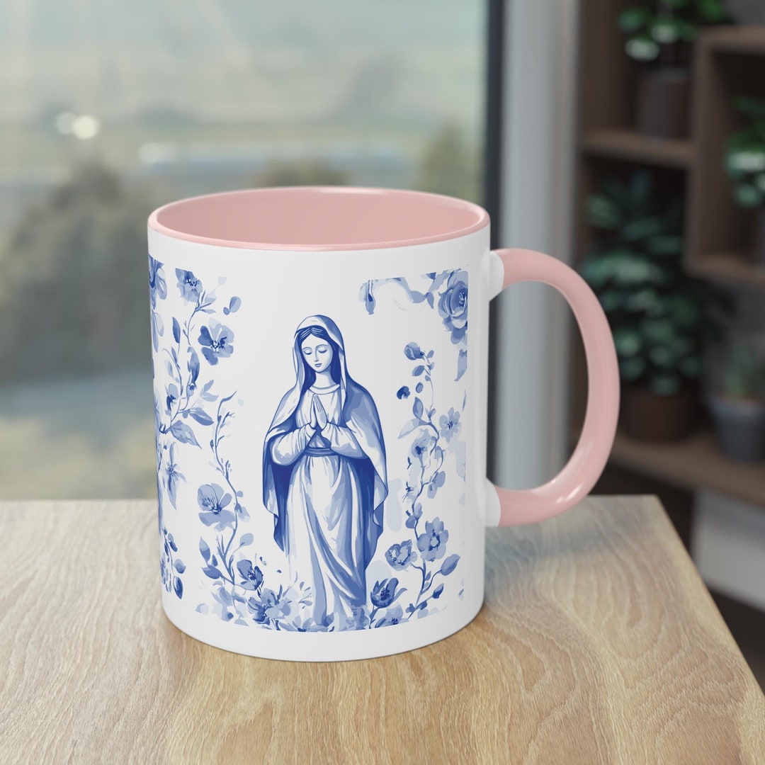 Virgin Mary 11oz Ceramic Mug, Catholic Mugs, Blessed Mary Mother of God ...