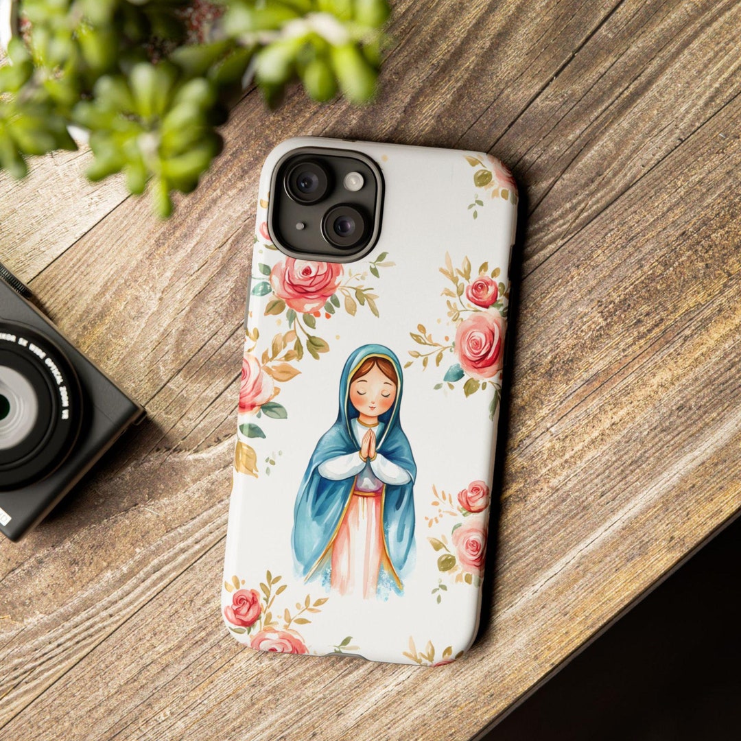 Cute Kawaii Style Virgin Mary Phone Case, Catholic Phone Cover for ...