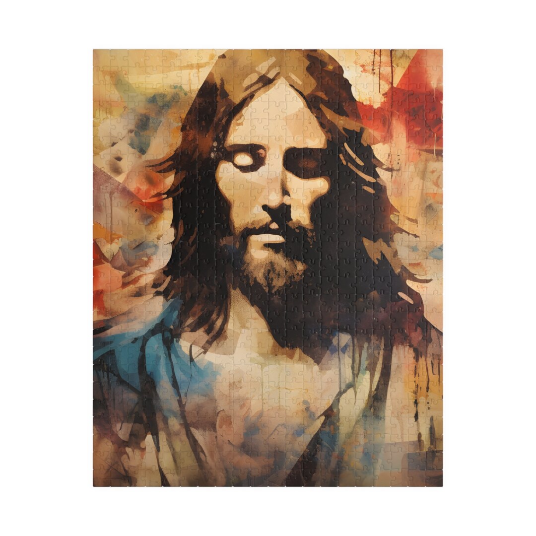 Jesus Christ Abstract Portrait Puzzle 500 Piece, Vertical or Horizontal ...