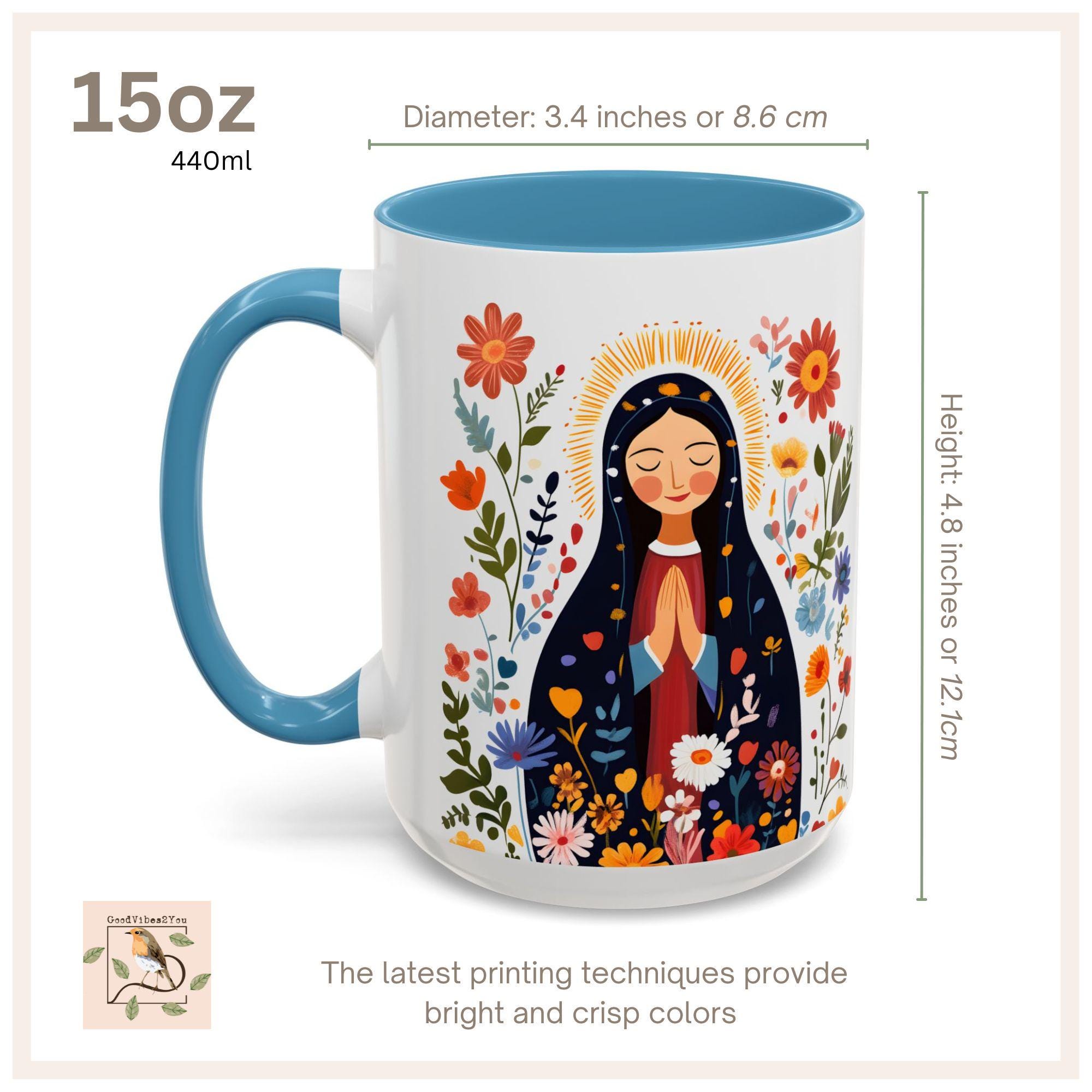 Catholic Mug, Virgin Mary Ceramic Mug 11oz, 15oz, Gifts for Catholic ...