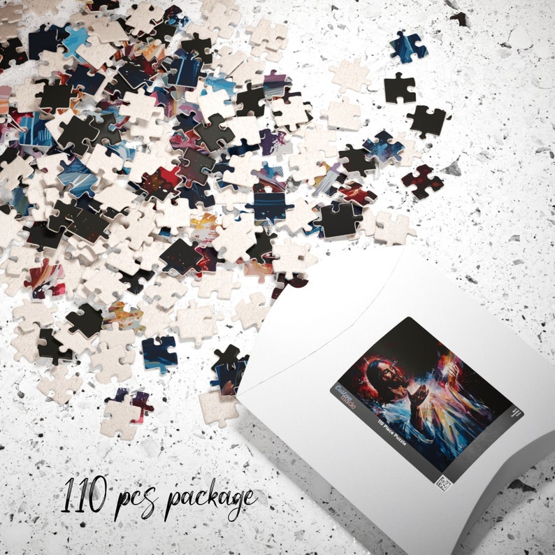 Christian Puzzle Jesus Modern Art, Gift for Christian Friend, Catholic ...