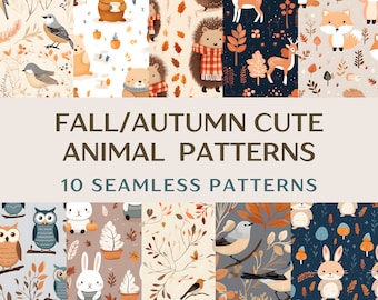 Fall Autumn Floral Digital Seamless Patterns - 30 Designs | 12x12 ...