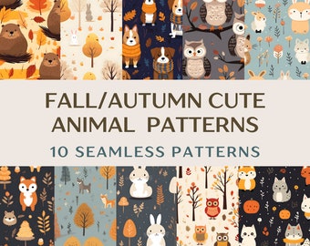 Fall Autumn Floral Digital Seamless Patterns - 30 Designs | 12x12 ...