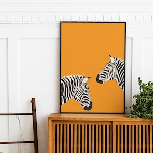Zebra Printable Wall Art, Animal Illustration Print, Zebra Art Print ...