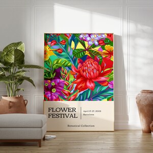 Flower Festival Poster Printable Art Print Flower Market - Etsy