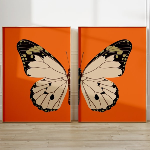 Orange Butterfly Print - Etsy