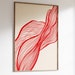 Abstract Red Line Printable Wall Art, Large Size Minimalist Print ...