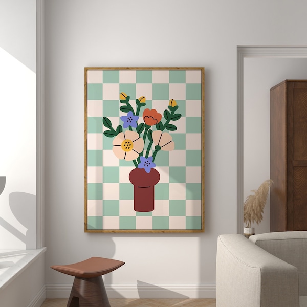 Checkered Flower Vase - Etsy