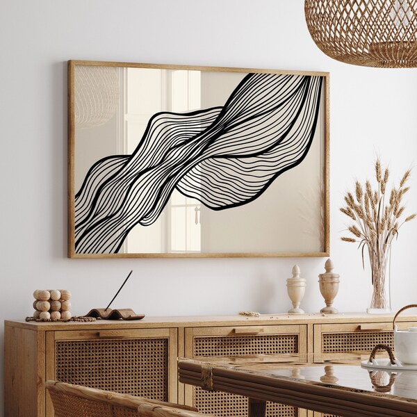 Large Horizontal Black Wall Art - Etsy