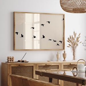 Horizontal Birds Printable Wall Art, Flying Birds Art Poster ...