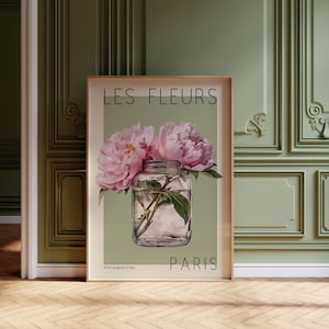 Les Fleurs Poster, Flower Printable Wall Art, Botanical Print, Vintage ...
