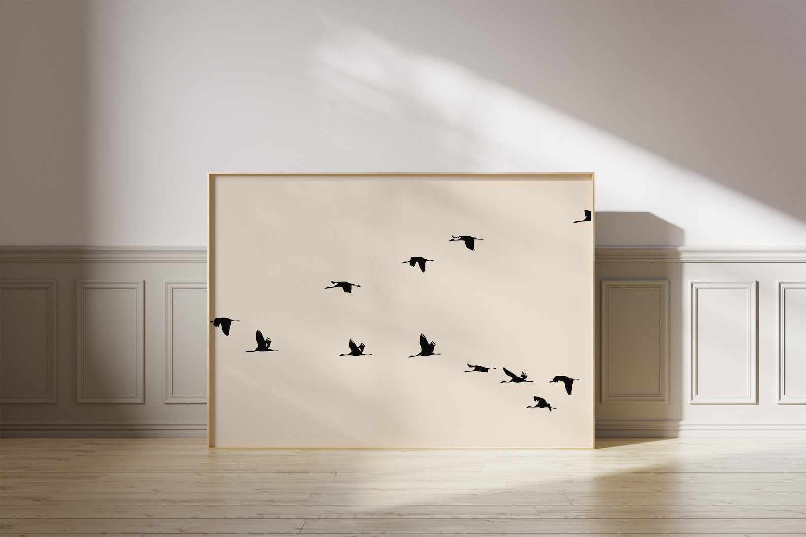 Horizontal Birds Printable Wall Art, Flying Birds Art Poster ...
