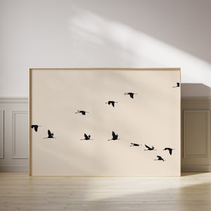 Horizontal Birds Printable Wall Art, Flying Birds Art Poster ...