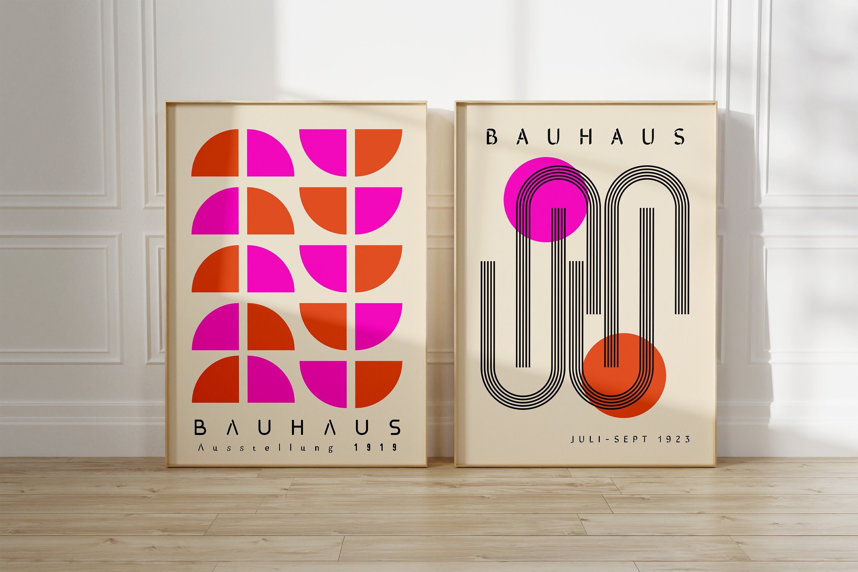 Bauhaus Printable Poster Set of 2 Mid Century Modern - Etsy