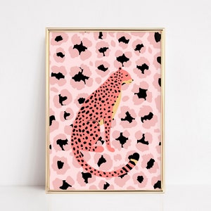 Blush Pink Cheetah Printable Wall Art, Animal Print, Eclectic Home ...