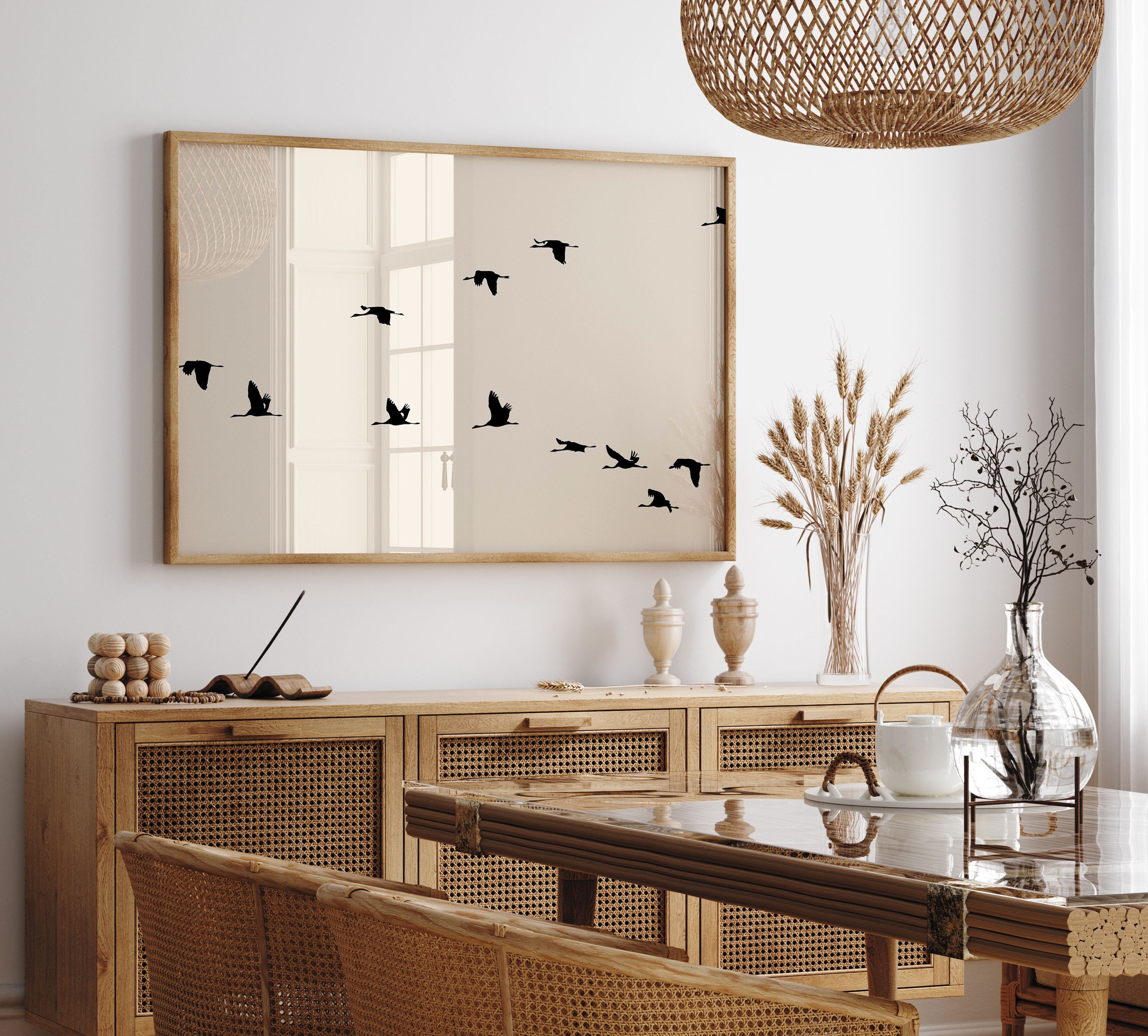 Horizontal Birds Printable Wall Art, Flying Birds Art Poster ...