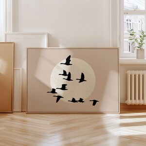 Horizontal Birds Printable Wall Art, Flying Birds Art Poster ...
